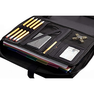 Gearilla Large 3 Ring Binder with Zipper - 3" Blacked Out, O-Ring, Ultra Rugged and Durable Handle, Tablet/Laptop Sleeve, with Tactical Carrying Handle and Shoulder Strap