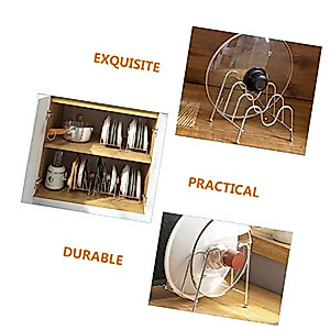 Alipis Accessory Lid Cutting Plates Holder Kitchen For Cookware Storage Steel Dish Pan Holding Drying Plate Organizer Drainer Board Saucepans Wok Pantry Rack Stainless Cup Rest Cupboard