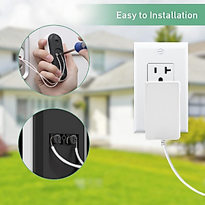 Rollerhouses 24V 1A 24W White Plug-in Transformer DC Wall Charger Adapter/Power Supply Adapter w/5 Ft Cable, AC 100-240V to DC 24V Power Converter White