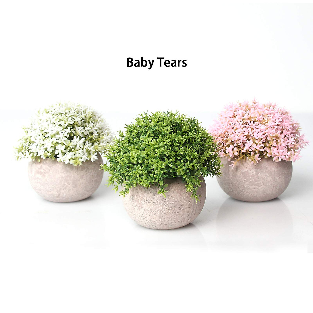 Artificial Plants，Fake Flowers Fake Plants Room Decor Artificial Green Fake Plant Artificial Plants in Pots for Home Decor Indoor ，Garden Office Wall Decoration Artificial Fake Flowers 3pcs （01）