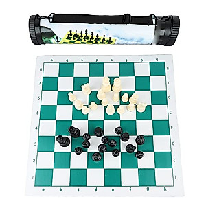 Airshi Chess Game Sets, Puzzled Portable Chess Set Board Game Roll Up Chessboard for Party