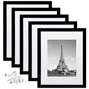 upsimples 11x14 5pack frame and 3pack frame, Display Pictures 8x10 with Mat or 11x14 Without Mat,Wall Gallery Photo Frames,Black