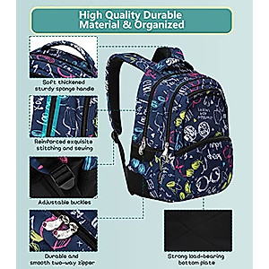 NEW TILAMI 16 inch Kids School Travel Backpack for Boys Elementary School Bags for Primary Middle Waterproof Laptop Backpacks for Kids School Bags Oxford Graffiti