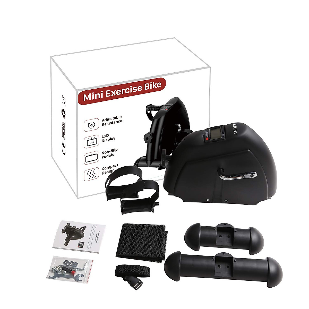 ZOGIN Mini Exercise Bike, Under Desk Pedal Exerciser Arm and Leg Exercise Cycle Bike with LCD Screen Displays (Black)