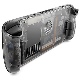 JSAUX Transparent Back Plate Compatible with Steam Deck LCD, DIY Clear Replacement Back Shell Case Compatible with Steam Deck LCD - PC0106 Vents Version [Crystal]