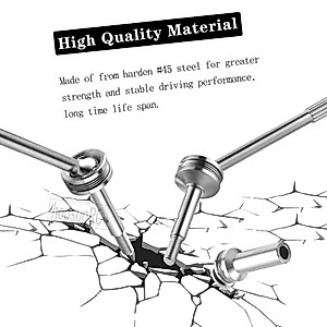 hopsupRC #45 Steel Drive Shaft CVD Upgrades for 1/10 Slash VXL 4X4,Rustler VXL 4X4,Stampede VXL 4X4,Hoss VXL 4X4 4WD,Stainless Front Rear Driveshaft Axles with Hex Hops up,Silver