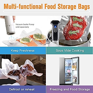 Vacuum Seal Bags for Food, Reusable Freezer Vacuum Storage Bags, Vacuum Food Saver Bags for Vacuum Sealer Hand held | Enhanced Air Valve, Easy Vacuum, Less Waste, Keep Fresh (20pcs pack)