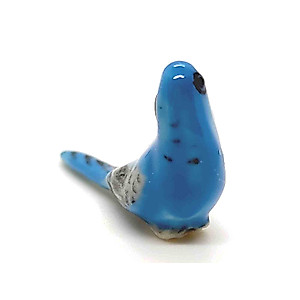 SSJSHOP Macaw Bird Micro Tiny Dollhouse Figurines Ceramic Hand Painted Animals Collectible Small Gift Home Garden Decor (Blue Pendent)