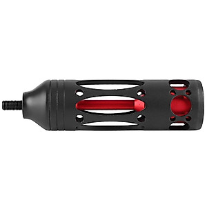 Zerone Archery Alloy Bow Stabilizer,Univesal Metal Archery Shock Absorber, Compound Bow Stabilizer Vibration Damper (Black Red)