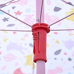 Outsunny Kids Folding Picnic Table and Chairs Set Rabbit Pattern for Outdoor Garden Patio Backyard with Removable & Height Adjustable Sun Umbrella, Red