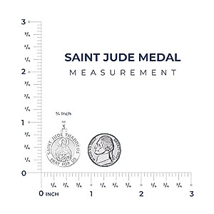 PicturesOnGold.com Saint Jude Round Religious Medal EXCLUSIVE - Sterling Silver - 2/3 x 2/3 Inch WITH ENGRAVING