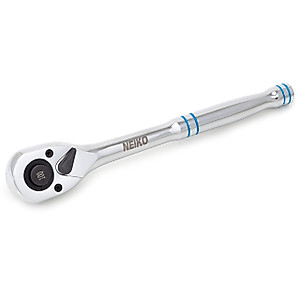 Neiko 03117A 1/2 Inch Ratchet Wrench, 100-Tooth Reversible Ratchet, 3.6 Degree, Quick Release 1/2 Drive Ratchet, 10" Long Handle Ratchet, Oval Head Socket Wrench, CR-V Steel Half Inch Rachet Wrench