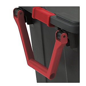 Set of 2 Black 40 Gallon Industrial Tote Plastic Bins with Wheels - Convenient Storage Solution