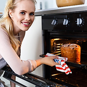 Kajaia 4 Pcs Labor Day Kitchen Towels 17.72 x 23.62 Inch Patriotic Stars and Stripes Dish Towels 4th of July Hand Towels American Flag Dish Towel Red White Blue Tea Towel for Bathroom Room Decorations