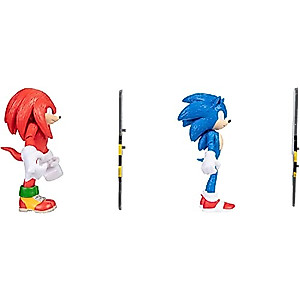 Sonic the Hedgehog Sonic 2 Movie 4" Action Figure 2 Pack - Sonic & Knuckles , Red