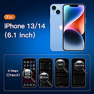 CANSHN Clear Designed for iPhone 13 case and iPhone 14 Case, [3.0mm Raised Airbags][Not Yellowing] Shockproof Protective Phone Case Cover with Hard Back & Soft TPU Bumper for iPhone 13/14 6.1''- Clear