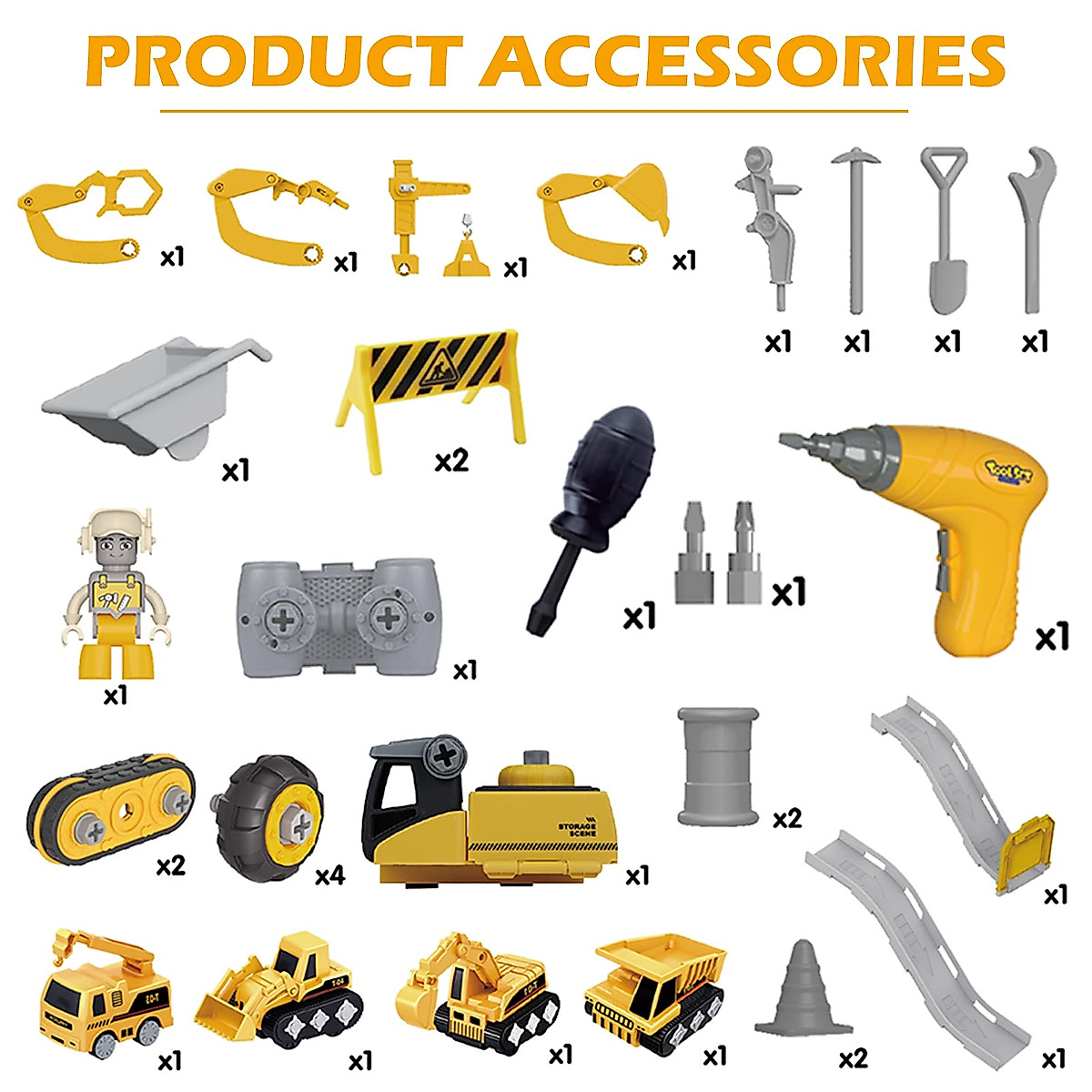 Construction Truck Toy Excavator Take Apart Tonka Building Toys for 3+ Year Old Boys