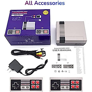 Retro Game Console, Mini Classic Game System with 2 Classic Wireless Controllers and Built-in 620 Games, RCA Output Plug & Play Childhood Mini Classic Console, Birthday Gifts.
