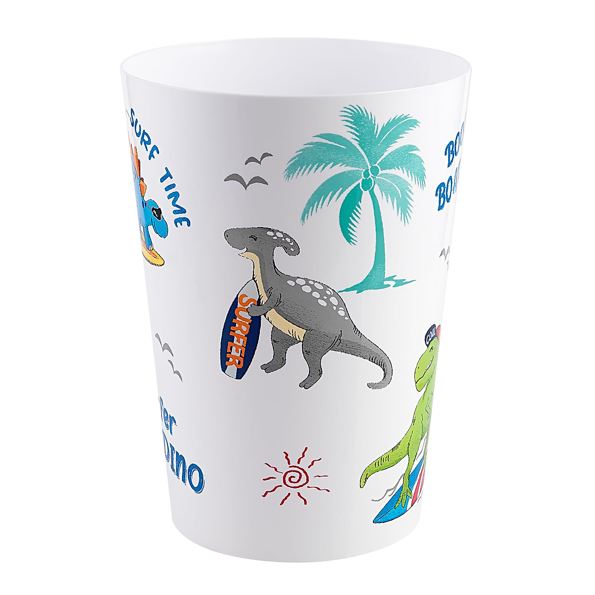 Allure Home Creation Surfin' Dino Wastebasket Compact Size 1.71 gallons