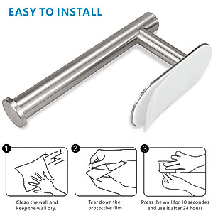 Toilet Paper Holder Self Adhesive, Eolax Toilet Roll Holder no Drilling for Bathroom Washroom, Tissue Roll Holders Wall Mount, 304 Stainless Steel (Brushed Nickel)