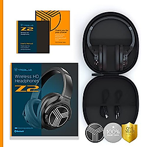 TREBLAB Z2 | Over Ear Workout Headphones with Microphone | Bluetooth 5.0, Active Noise Cancelling (ANC) | Up to 35H Battery Life | Wireless Headphones for Sport, Workout, Running, Gym