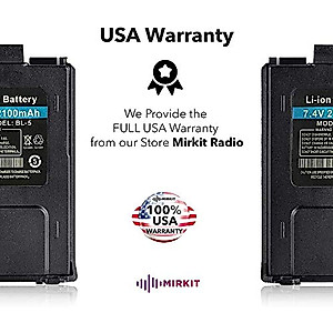MIRKIT Baofeng Battery BL-5 Li ion 7.4V 2100mAh for Two-Way HAM Radio UV-5R v2+ BF-F8HP Rechargeable Extended Batteries, Accessories and Parts for radios Radio USA Warranty