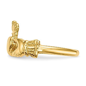 14K Yellow Gold Heart Love Irish Claddagh Celtic Ring Jewelry Size 7.00