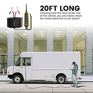 GODIAG Power Circuit Probe Kit, Electrical System Tool Short Tester Car Fuse Relay Automotive Circuit Tester Fuel Injector Tester&Cleaner Breaker Finder Tracer Tool with 20Ft Cable for 6-30V Vehicle