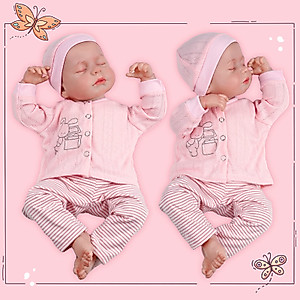 JIZHI Lifelike Reborn Baby Dolls - 18 Inch-Soft Body Realistic-Newborn Baby Dolls American Sleeping Girl Real Life Dolls with Clothes and Toy Accessories Gift for Kids Age 3+