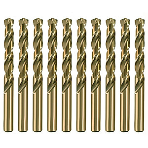 Cobalt Drill Bit Set 10Pcs 7/16 inch HSS Co M35 Twist Jobber Length Drill Steel Metal Iron