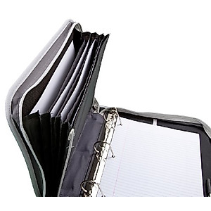 Mead 1-1/2Inch Zipper Binder, 3 Ring Binder, Heavy Duty, PRO Platinum, Gray/Black (72862)