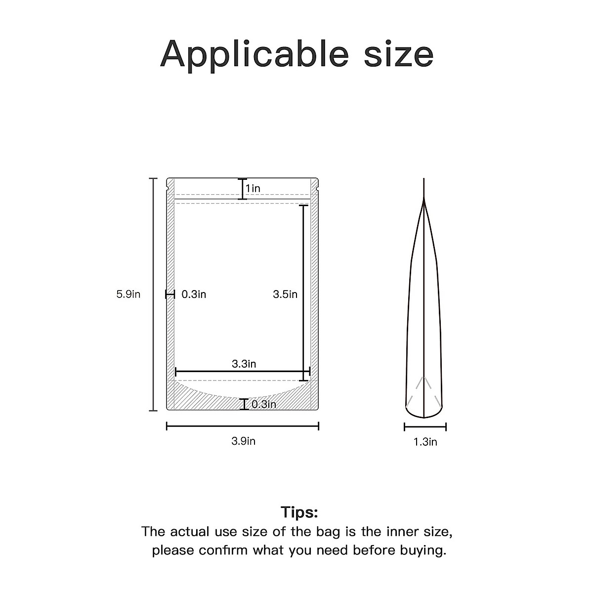 100 Pcs Resealable Bags,3.9" x 5.9"Clear Stand Up Food Bags,Zip Lock Food Storage Bags for Packaging Products,Herbs,Snack,Tea,Spices,Pet Food and Soaps