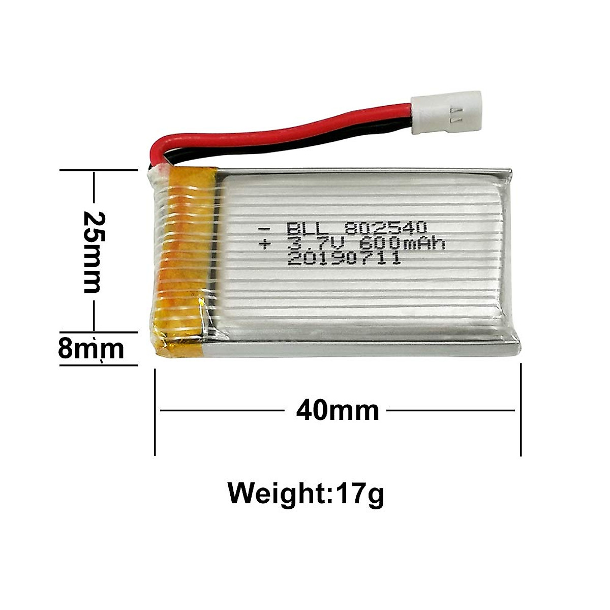 MOONZON 5PCS 3.7V 600mAh Lipo Battery with 5-in-1 Charger for Syma X5C X5C-1 X5A X5 X5SC X5SW H5C V931 S5C S5W SS40 FQ36 T32 T5W H42 Remote Control Drone