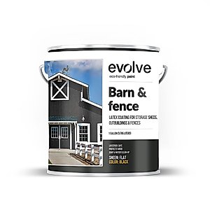EVOLVE Barn & Fence: Swift Shield High Durability and Scratch-Resistant Paint for Storage Sheds, Outbuildings, and Fences (1 Gallon, Black)
