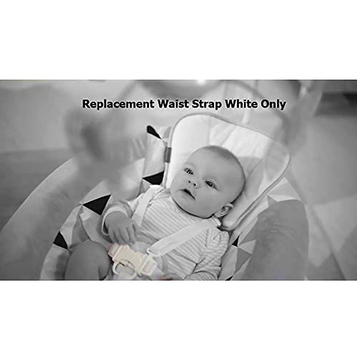 Replacement Parts for Baby Swing - Fisher-Price Revolve Baby Swing FBL70 ~ One White Replacement Waist Strap (Swing needs two) with male part of buckle