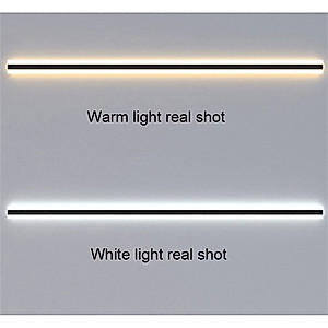 LED Outdoor Garden Wall Lights Indoor/Outside Long Strip Wall Lamp Modern Rectangle IP65 Waterproof Wall Sconce Black Exterior Wall Lighting Patio Living Room Courtyard Lamp (6000K Cold White,100CM)