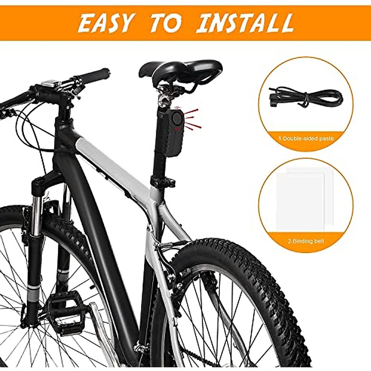 Bike Alarm with Remote 2 Pack, Loud 113dB Wireless Anti-Theft Vibration Motorcycle Bicycle Alarm IP55 Waterproof Super Vehicle Security Vibration Motion Sensor Alarm System