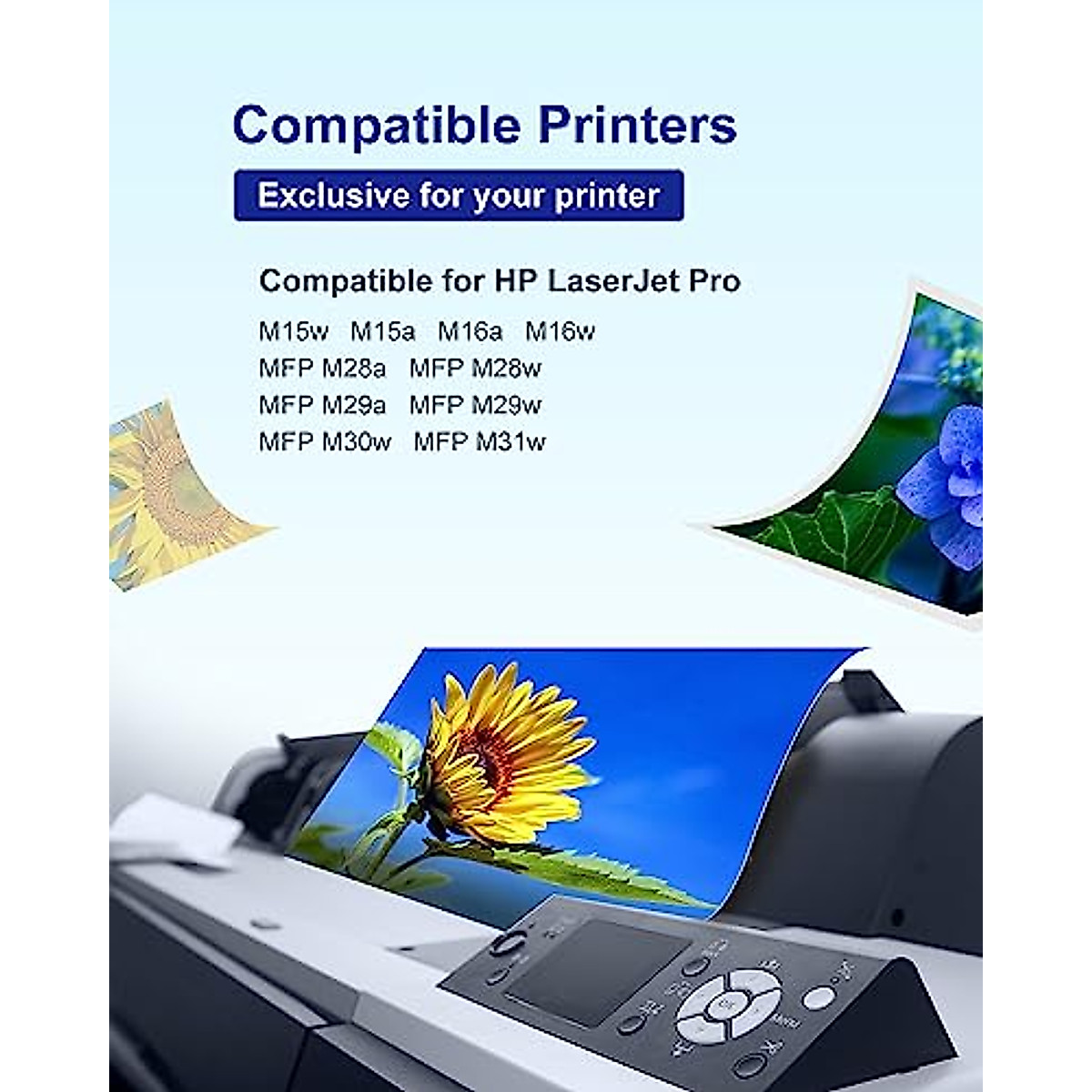 INUDIO Compatible Toner Cartridge Replacement for CF248A 48A to use with Laserjet Pro M15w M15a M16w M16a MFP M28w M28a M29w M29a M30w M31w Printer (Black, 2 Pack)