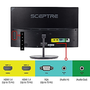 Sceptre Curved 27" FHD 1080p 75Hz LED Monitor HDMI VGA Build-In Speakers, EDGE-LESS Metal Black 2019 (C275W-1920RN)
