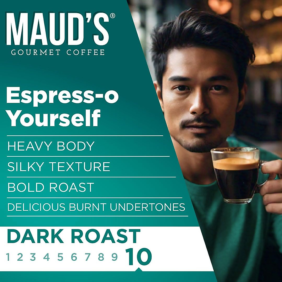 Maud's Espresso Dark Roast Coffee Pods, 24 ct | Espress-O Yourself Coffee | 100% Arabica Dark Roast Coffee | Solar Energy Produced Recyclable Pods Compatible with Keurig K Cups Maker