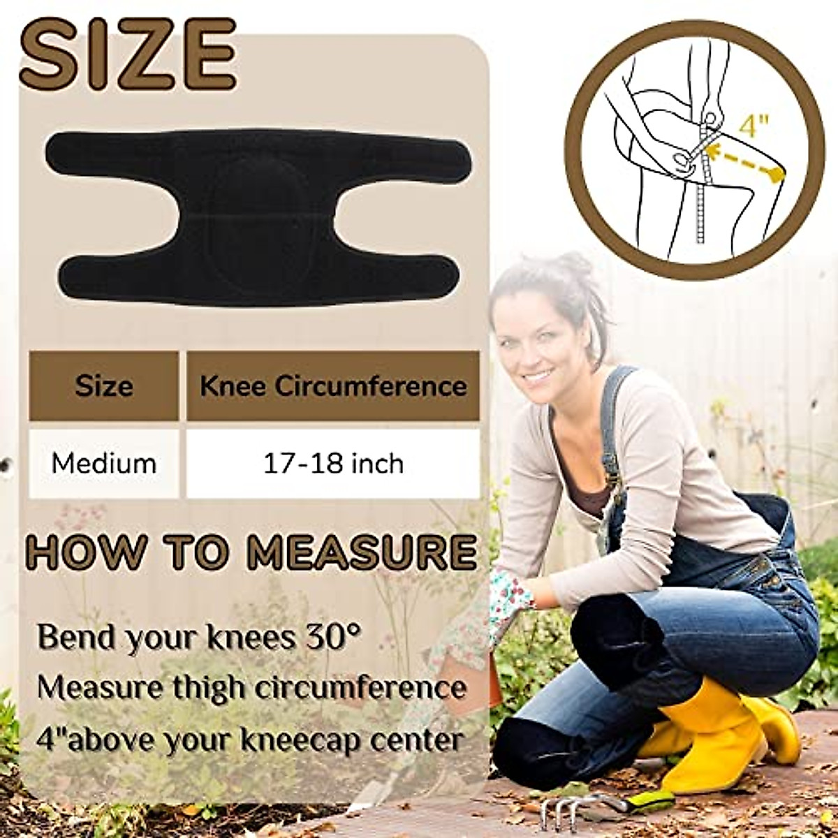 JANSONG Knee Pads with Thick Foam Adjustable Non-Slip Knee Pads for Work Garden Cleaning Flooring Yard Dance Yoga Construction Collision Avoidance Kneeling Sleevedd for Men