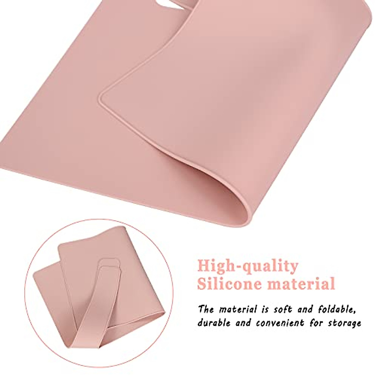 High Chair Placemat, Durable High Chair Placemat Silicone, Clean and Hygienic, Suitable for IKEA Antilop Highchai, for Toddlers and Babies (Pink)