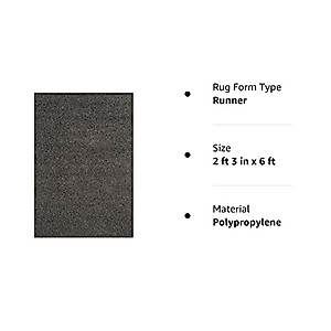 SAFAVIEH Athens Shag Collection 2'3" x 6' Dark Grey SGA119C Non-Shedding Living Room Bedroom Dining Room Entryway Plush 1.5-inch Thick Runner Rug