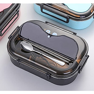 Tinaforld 304 Stainless Steel Thermal Lunch Box Leakproof Food Storage Containers, Bento Box for Adults,Men,Women