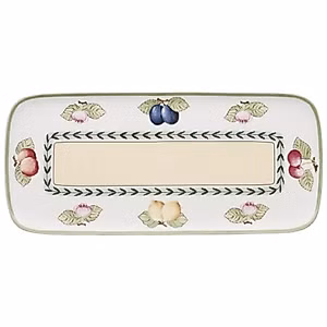 Villeroy & Boch Charm and Breakfast French Garden Cake Plate, 35 x 16 cm, Premium Porcelain, White/Colourful