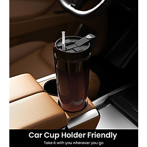 MoKo 22 oz Personal Blender Portable Blender, 300W Smoothie Blender for Shakes and Smoothie,Portable Blender with 6 Blades, BPA Free,Handle and Straw Lid, Blender for Anywhere,Transparent Black