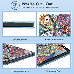 Dteck for iPad 9.7" Case, PU Leather Folio with Auto Sleep Wake/Stand, Built-in Pencil Holder, Protective Cute Stained Glass Cover