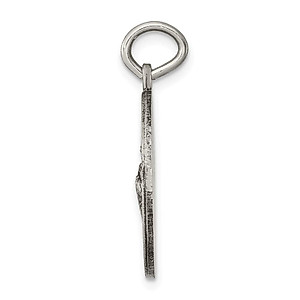 Solid 925 Sterling Silver Catholic Patron Saint Jude Thaddeus Pendant Charm Medal - 25mm x 20mm