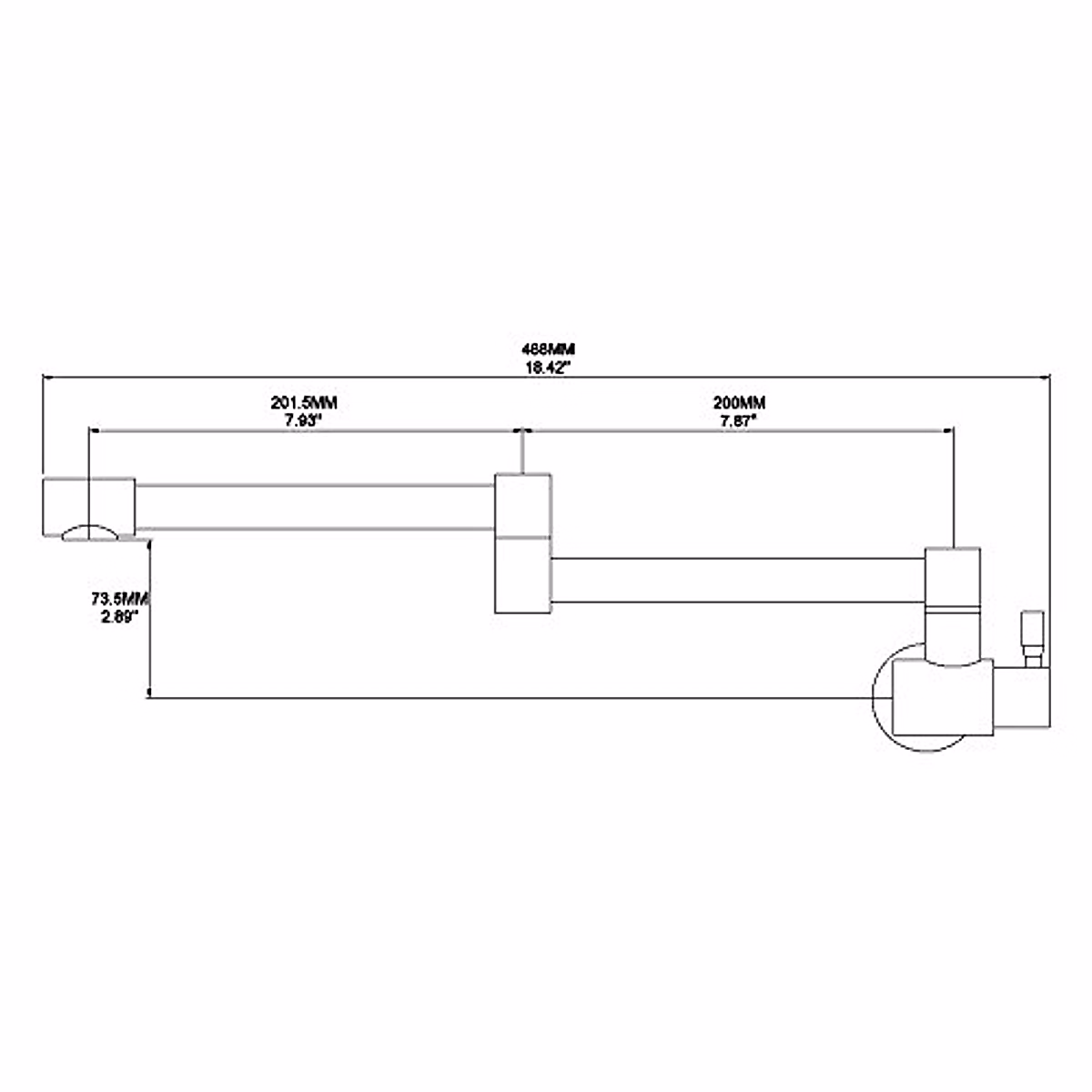Pot Filler Faucet,Stainless Steel Wall Mount Pot Filler,Wall Mount Pot Filler Kitchen Faucet,Folding Stretchable with Single Hole Faucet