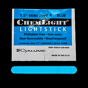 Cyalume Mini ChemLight Military Grade Chemical Light Sticks – 4 Hour Duration Light Sticks Provide Intense Light, Ideal as Emergency or Safety Lights, for Tactical Applications, Trail Marking, Map Reading and Much More, Standard Issue for U.S. Military Pe